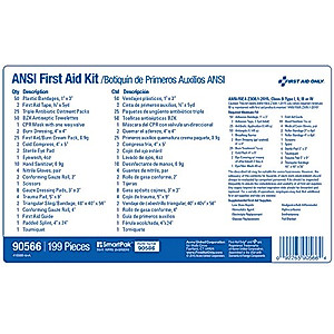 First Aid Only 90566 Bulk ANSI B 50-Person Emergency First Aid Kit for Office, Home, and Worksites, 199 Pieces