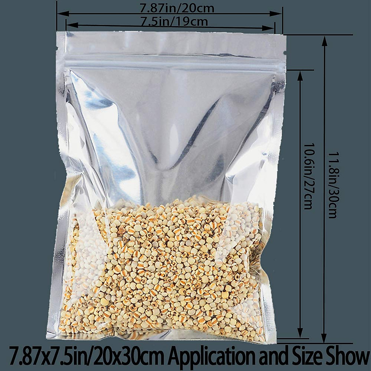 Daarcin Mylar Ziplock Bags | Foil Pouch Resealable Smell Proof Bags | Sealable Heat Seal Bags for Candy and Food Packaging (3 Size 30Pack Mixed)