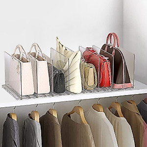 Generic 8PCS Purse Organizer for Closet,Adjustable Clear Shelf Dividers Purse Bag Divider for Closet Organizer,Handbag Organizers for Closets, SNTN1, transparently