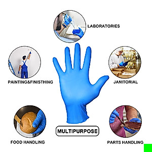 PEIPU Nitrile Gloves Disposable Gloves (Medium, 100-Count), 4 Mil,Powder Free, Cleaning Service Gloves, Latex Free