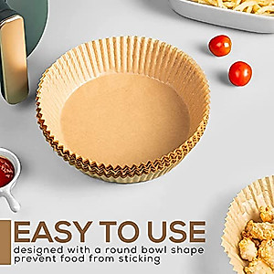 Bloom Continental-Air Fryer parchment paper, 100PCS Non-Stick Disposable Air Fryer Paper Liners, Baking Paper for Air Fryer Oil-Proof, Water-Proof, (100Pcs-7.9inch)