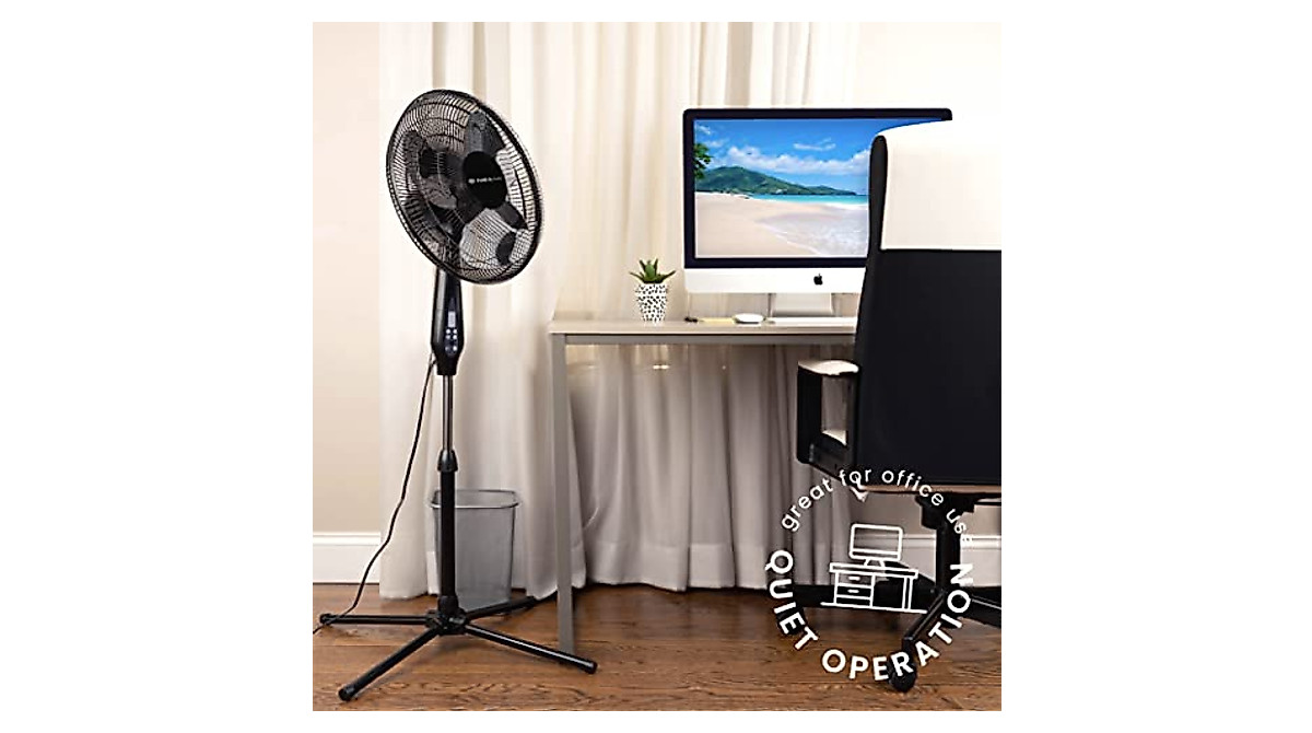 NEXAIR 16 Inch Oscillating Stand Fan with Remote Control