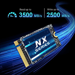 KingSpec 512GB 2230 SSD NVMe Gen3x4, M.2 PCIe 3.0 SSD with 3D NAND Flash, Internal Solid State Hard Drive for Steam Deck & Surface Pro (Read Speed up to 3500MB/s)