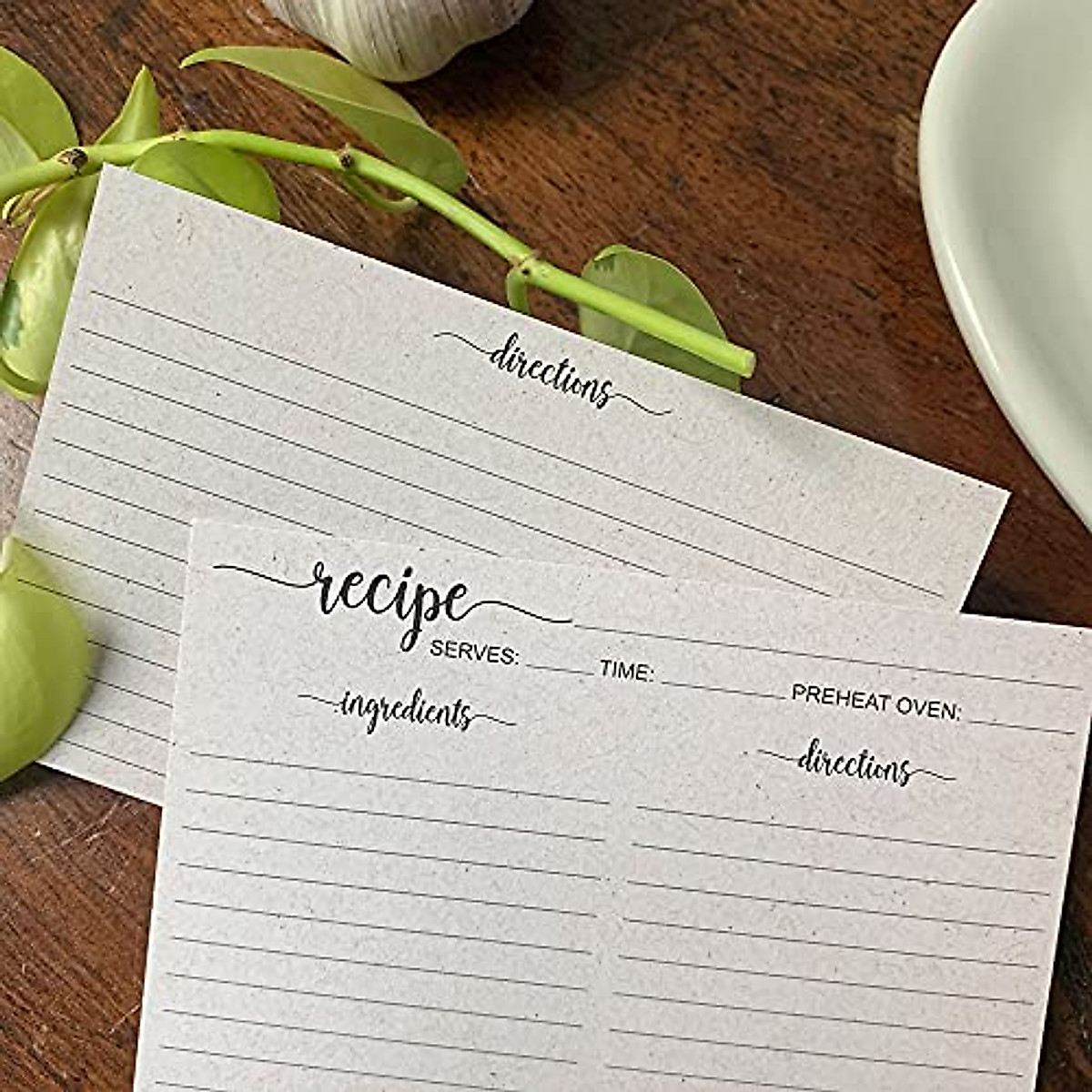 321Done Recipe Cards 4x6 Tan Simple Script, 50-Pack, Made in USA, Double-Sided Thick Cardstock, Cute Vintage Rustic Kraft Look for Bridal Shower Wedding Housewarming Gift