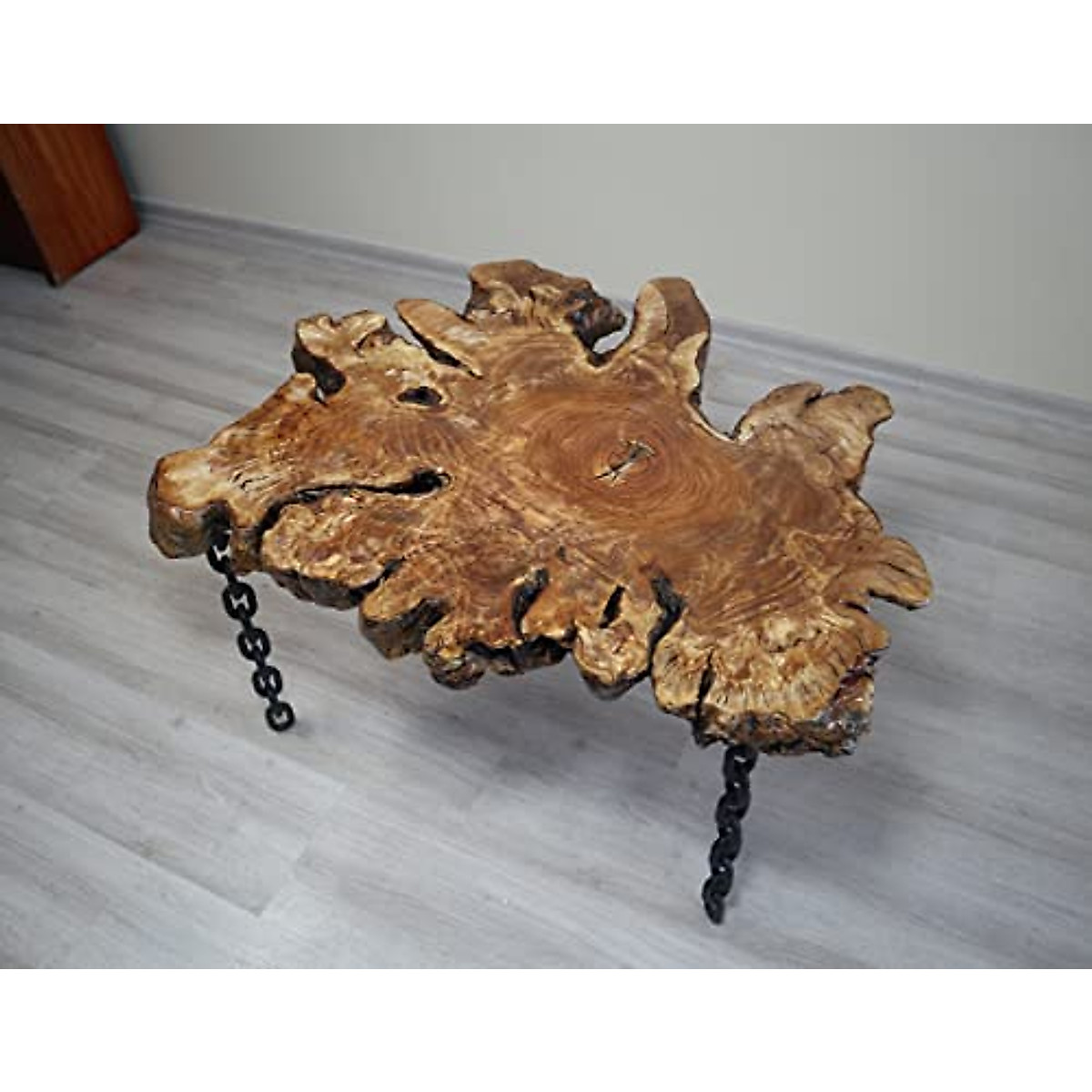 Live Edge Olive Tree Root Amazing Naturally Form Wood Slab, Big Coffee Table 79X 77 cm (Handmade)