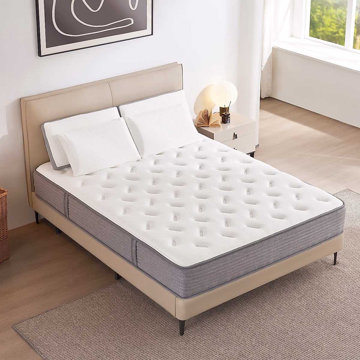 Twin XL Mattress, DIGLANT 10 Inch Memory Foam Hybrid Mattress, Tight Top Pocket Spring Mattress Sleep Supportive & Motion Isolation, Medium Firm Feel Mattress in a Box, CertiPUR-US Certified