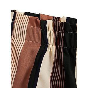 SOLY HUX Girl's Summer 2 Piece Outfits Short Sleeve Crop Top and Cute Print Shorts Sets Cute Clothing Set White Black Striped 11-12Y