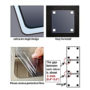 Unbreakable Acrylic Mirror Non-Glass shatterproof Mirror Full Length Wall Gym for Home Mirror Frameless Home Fitness Mirrors (4pcs,12 in x12 in ), Silver