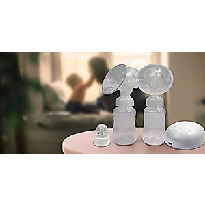 Electric Double Breast Pumps BPA-Free USB Dual Control Milk Suction and Breast Massager Baby Breastfeeding Comfortable Lightweight Postpartum Milk Pump with 150 ml Milk Storage Bottle 2 Modes 9 Speed