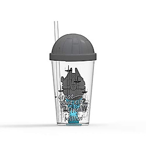 Zak Designs Star Wars Ep4 22oz Sculpt Tumbler, Made of Durable Plastic, Unique Novelty Treasure Cup (SW Episode IV Movie Millennium Falcon, BPA-Free)