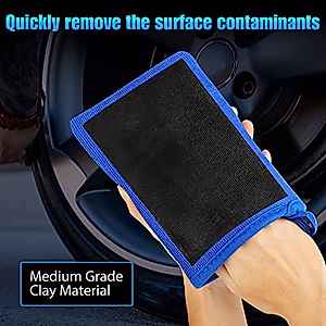 2PCS Clay Mitt, Auto Detailing Medium Grade Clay Bar Alternative Mitt for Flawless Removal of Surface Bonded Contaminant for Auto Detailing Clay Bar Alternative Novel Detailing Tool Car Care