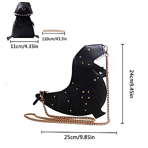 KUANG! Novelty 3D Dinosaur Purse for Women Leather Animal Shaped Studded Shoulder Crosbody Bag Bags Girls Anime Handbags