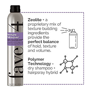 fave4 hair Texture Takeover Hairspray, Oomph Enhancing Texturizing Spray for Volume, 8 oz