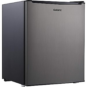 2.7 cubic foot compact dorm refrigerator Stainless Steel + Free Clean Fabric Cloth