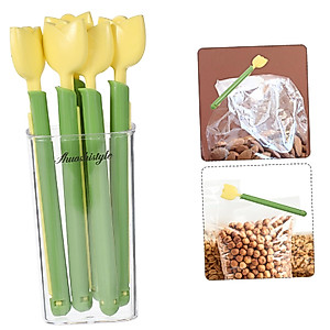 BUGUUYO Food Storage Clips 5 Pack Reusable Shape Yellow Chip Bag Clips Bread Bag Clips Candy Bags Clips