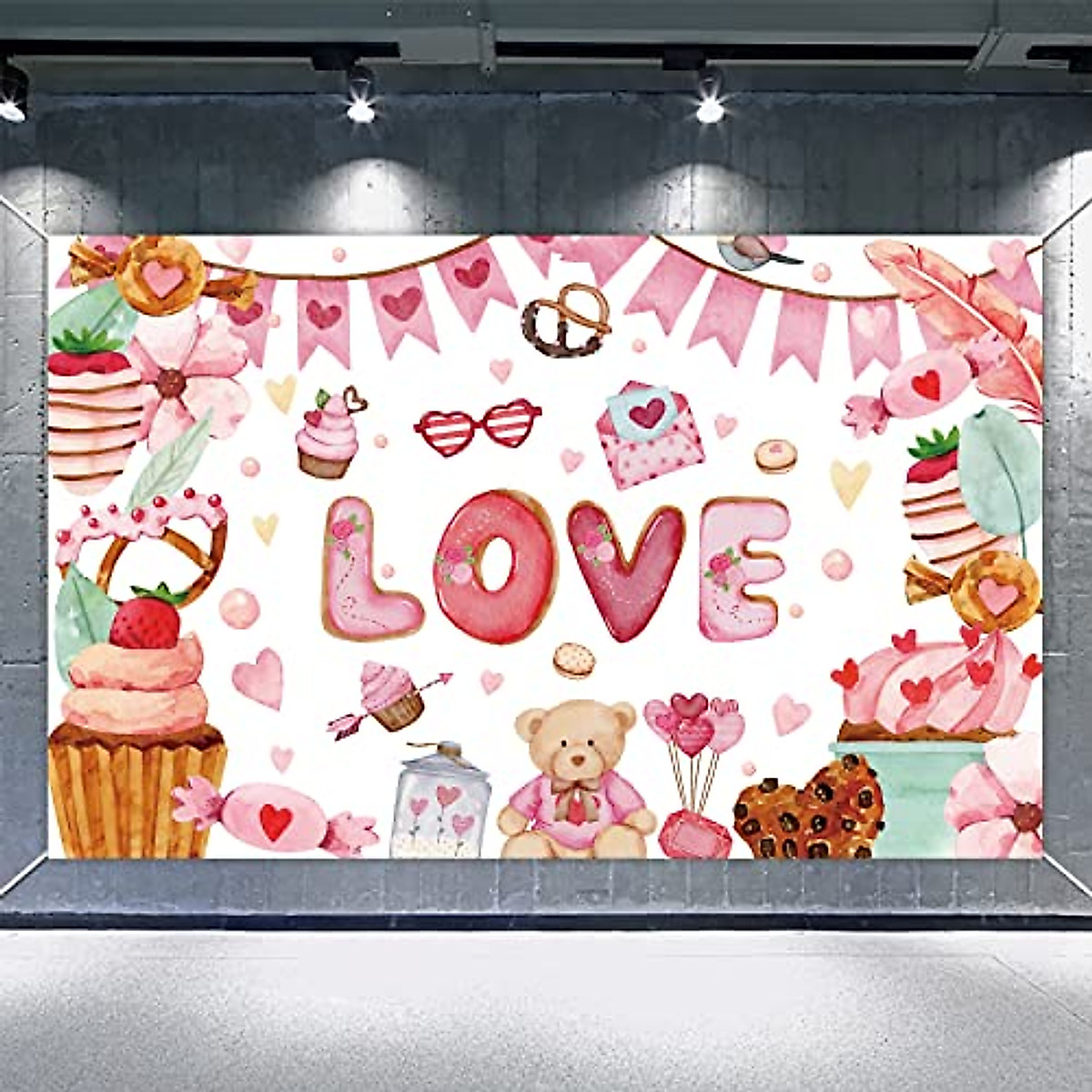 Large Happy Valentines Day Backdrop for Photography, Love Backdrop Decor Background Valentine's Day Banner Party Decorations