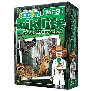 Professor Noggin's Wildlife of North America Trivia Card Game - an Educational Based Card Game for Kids - Trivia, True or False, and Multiple Choice - Ages 7+ - Contains 30 Cards
