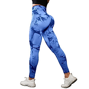 OVESPORT 3 Pack Tie Dye Seamless High Waisted Workout Leggings for Women Scrunch Butt Lifting Yoga Gym Athletic Pants