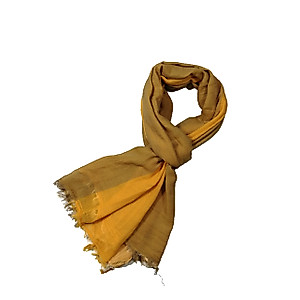 Shanlin Unisex Cotton Scarves for Men and Women (3-Tone Ginger Beige)