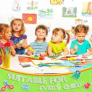 100 Pack Toddler Scissors Safety Scissors for Kids 5.4 x 2.5 Inch Plastic Scissors 3-5 Years Left Handed Scissors Spring Loaded Preschool Scissors for Paper Cutting Training Art Craft Tools Supplies