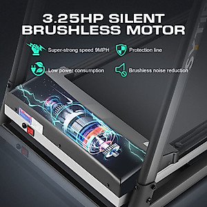 sytiry Treadmill with Large 10'' HD TV Touchscreen,Folding 3.25HP Brushless Motorand Incline Treadmills,WiFi Connection,3D Virtual Sports Scene,YouTube,Bluetooth Speakers etc,Treadmill for Gym