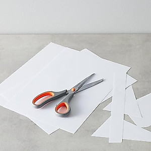 Amazon Basics Scissors for Office, Crafts, Multipurpose, Sharp, Comfort Grip, PVD Coated, Stainless Steel, Grey, 1 Pack