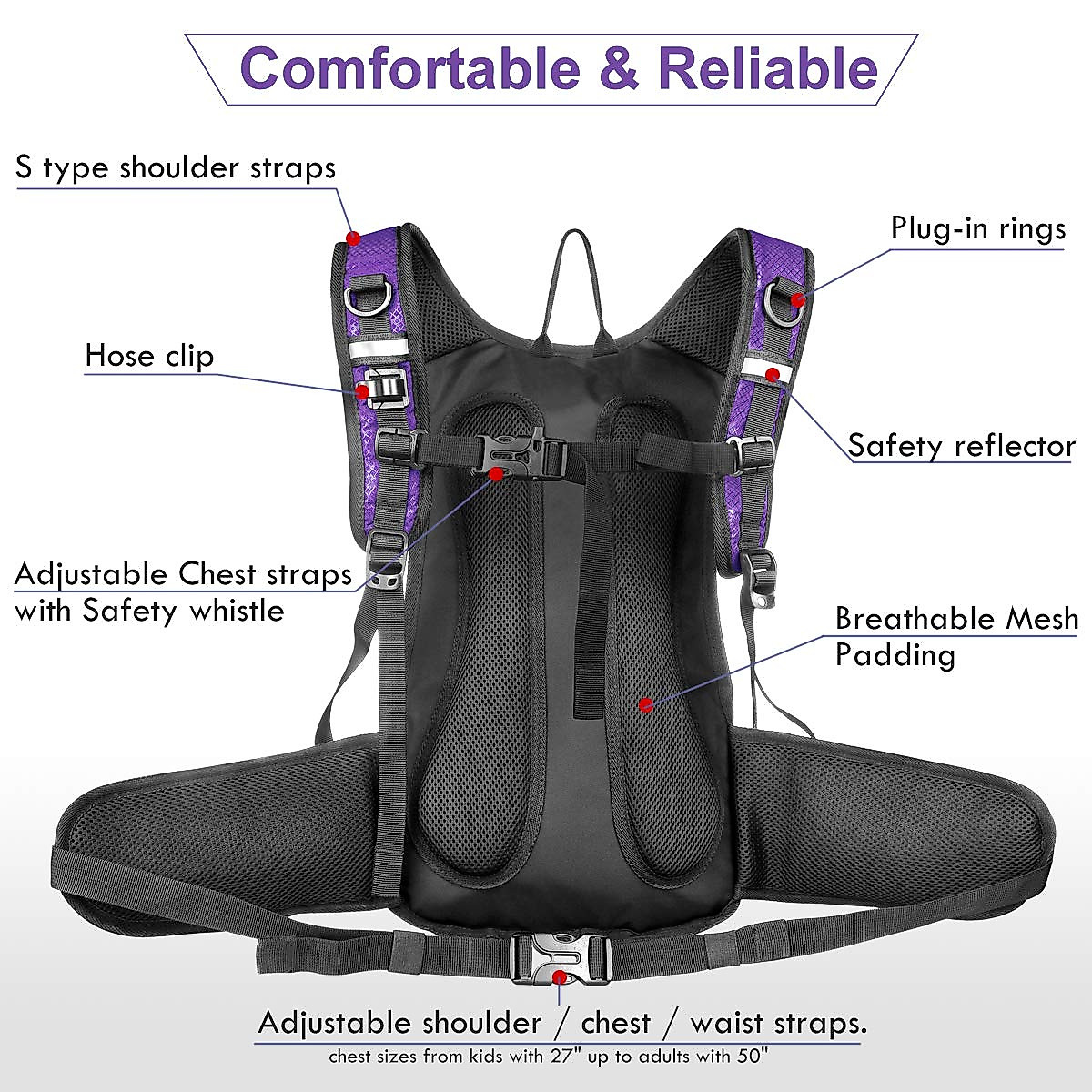 Mothybot Hydration Pack, Insulated Hydration Backpack with 2L BPA Free Water Bladder and Storage, Hiking Backpack for Men, Women, Kids for Running, Cycling, Camping - Keep Liquid Cool up to 5 Hours