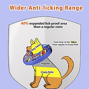 Crazy Felix Dog Cone Alternative After Surgery, Soft Inflatable Dog Cone for Small, Medium and Large Dogs, Dog Donut Cone to Stop Licking and Chewing, Dog Protective Recovery Cone(Blue,L)