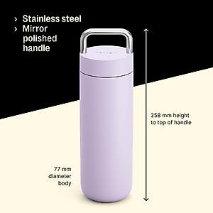 Fellow 20 oz Carter Carry Water Bottle Peri Twinkle & Carter 20 oz Cold Travel Mug Matte White Bundle - Stainless Steel Vacuum-Insulated Iced Coffee tumbler with Spill Resistant lid and straw