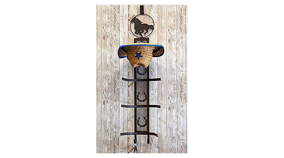 Rustic Western Cowboy Hat Rack - Stylish Metal Design