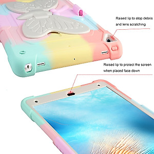VOFUOE for iPad 9.7 Case 2018 for iPad 6th Generation Cases Butterfly Kickstand Pencil Holder, for iPad 5th Gen 2017 Case 2 in 1 Heavy Duty Rugged Cover for Kids Girls, Pink