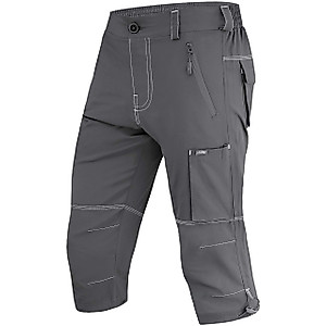 Brisk Bike 3/4 MTB Short Mountain Bike Cycling Short (Grey, M)