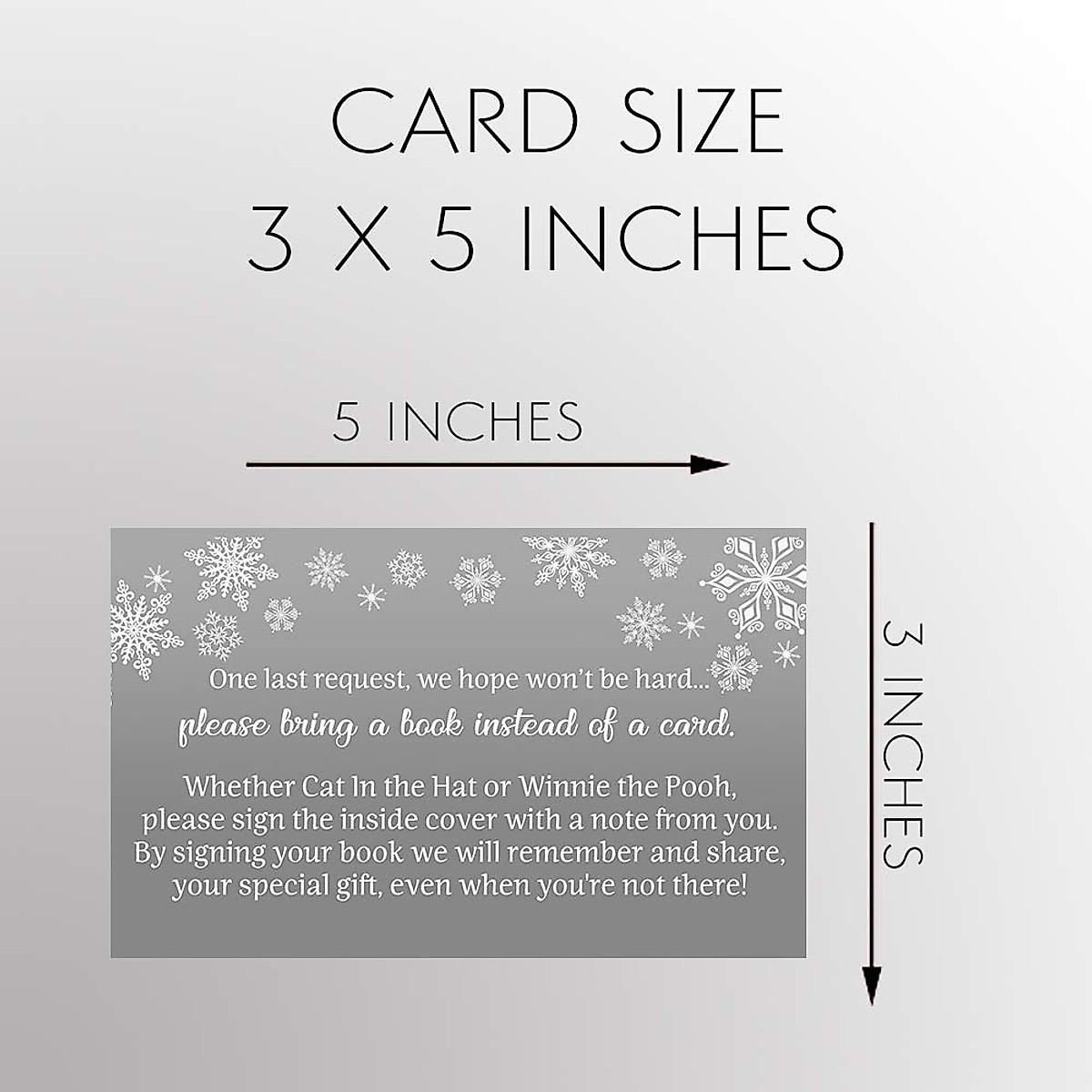 The Invite Lady Baby Shower Bring A Book Instead Of A Card Winter Snowflake Gender Neutral Inserts (25 Count)