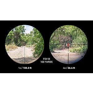 Monstrum G3 1-4x24 First Focal Plane FFP Rifle Scope | ZR305 H-Series Offset Scope Mount | Bundle