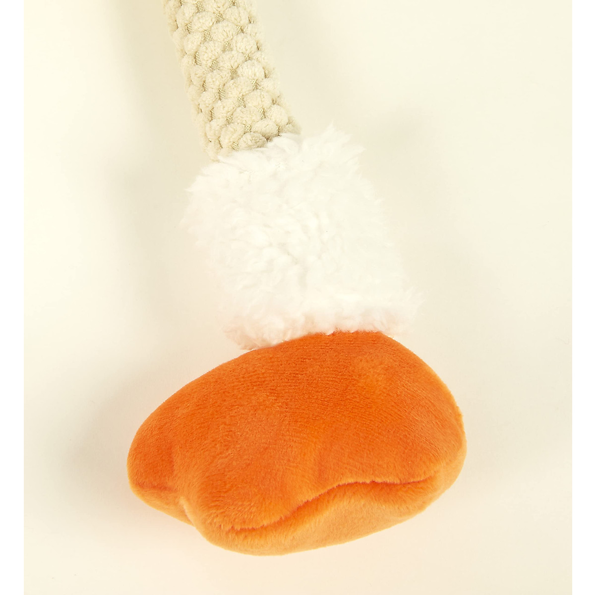 goDog Checkers Skinny Rooster Squeaky Plush Dog Toy, Chew Guard Technology - White, Large