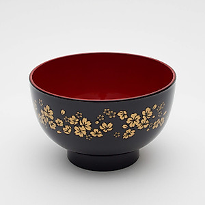 OTSUMAMI TOKYO Sakura Cherry Brossom Pattern Soup Bowl, Tonjiru Cup for Miso Soup, Noodles, Rice bowl, Donburi Dishwasher Safe, Made in Japan (2pcs, Small 4.3 x 2.6 in. 12.2 fl oz)