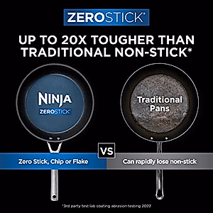 Ninja Foodi ZEROSTICK 5-Piece Pan Set, [C35000UK]Hard Anodised Aluminium, Non-Stick, Induction Compatible, Dishwasher Safe