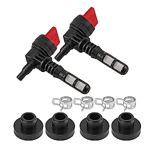 Carbbia 2 Pack 90 Degree Fuel Gas Shut Off Valve w/Grommet Clamp for Briggs & Stratton 192980GS 208961 for Kohler 25 462 03-S 25-462-03-S Rotary 13116 Gas Tank Engine Generator Pressure Washer