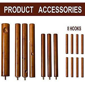 FILWH Premium Bamboo Coat Rack Tree with 8 Hooks, 3 Adjustable Sizes Free Standing Wooden Coat Rack, Super Easy Assembly Hallway, Entryway Coat Hanger Stand for Clothes Suits