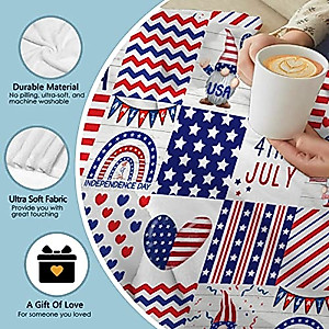 Gnome Blanket,4th July Independence Day Throw Blanket,American Flag Ultra Soft Flannel Blanket for Decor - Warm,Cozy,Breathable,Lightweight Blanket for Bed Couch Car,30"x40"-Toddlers/Pets Size