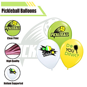 Pickleball Balloons Pack of 30 Pickleball Party Balloons for Pickleball Birthday Decorations Pickleball Party Decorations
