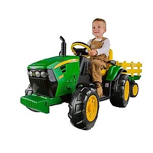 Peg Perego John Deere Ground Force Tractor with Trailer 12 Volt Ride on