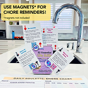 52 Essential Life Skills: No-Excuses Game to Teach Kids, Teens & Adults How To Care for Self & Chores, Practical Solution by Harvard Educator for Responsible Boys, Confident Girls, Happy Family