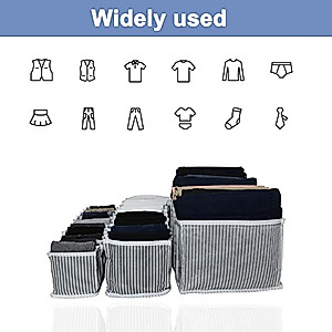 TY 6 Pcs Wardrobe Clothes Organizer , for Folded Closet Organizers and Storage Clothing Bedroom Jeans, white grey
