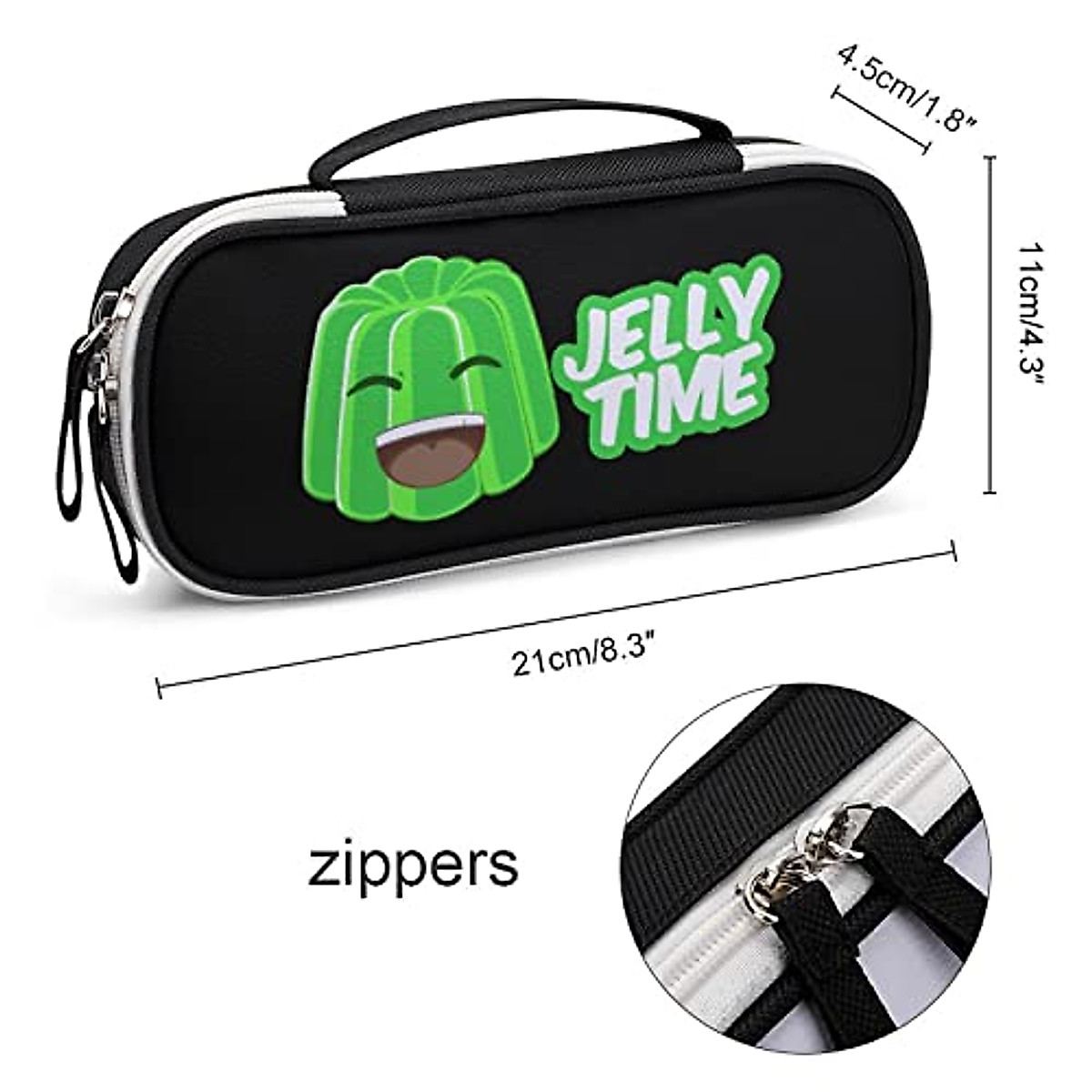 Jelly Time PU Leather Pen Pencil Bag Organizer Portable Makeup Carry Case Storage Handbag