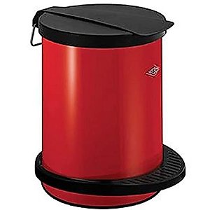 WESCO 111 111212-02 Pedal-Type Trash Can, Red, Size: Diameter 10.2 x Height 13.6 inches (26 x 34.5 cm), Pedal Bin 13L