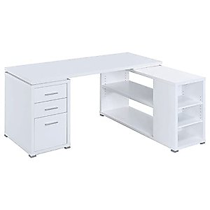 Coaster Home Furnishings Yvette L-Shape Office Desk White