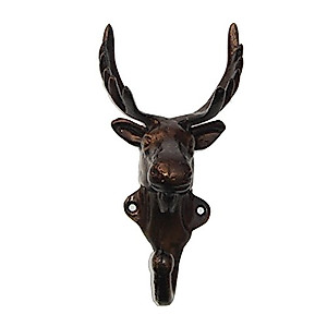 Treasure Gurus Rustic Cast Iron Deer Elk Doe Coat Hook