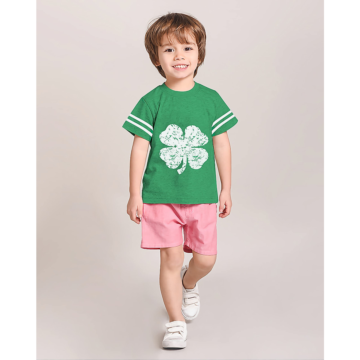 DDSOL Toddler Boy Girl St Patrick's Day Tshirt Baby Luck Green Shamrock Clover Shirt Outfit Short Sleeve Clothes Kid Saint Irish Tee Top Size 3T