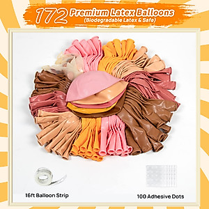 Boho Daisy Balloon Garland Arch Kit,JOGAMS 172Pcs Groovy Balloon Arch Kit with Daisy Flower Rose Gold Confetti Balloons for Boho Daisy Theme Birthday Baby Shower Wedding Groovy Party Decorations